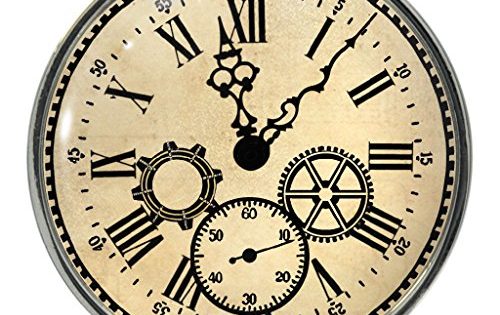 Vintage Clock Design Metal Pin Badge - Buy Online