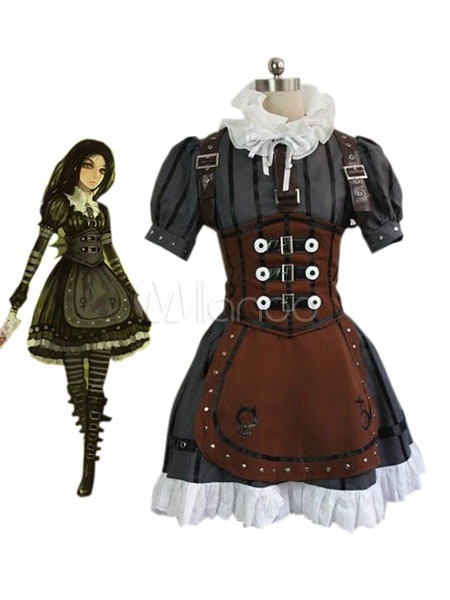 Alice: Madness Returns Alice Halloween Cosplay Costume Steampunk Dress ...