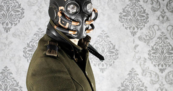 Steampunk Mask - Leather Mask - Halloween Mask - LARP - cosplay ...