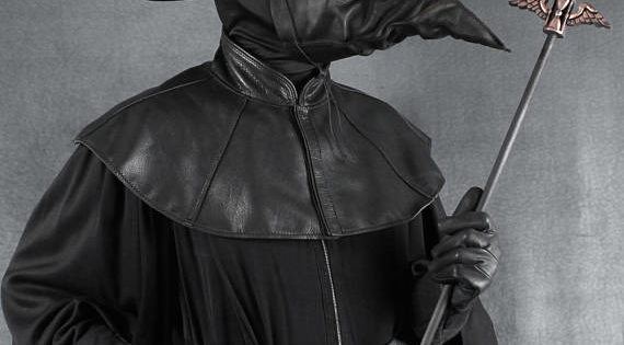 Plague Doctor mantle, shoulder cape in black garment leather capelet by ...