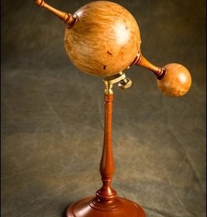 the Perihelion Spindle: a handmade wood & brass table top sculpture by ...