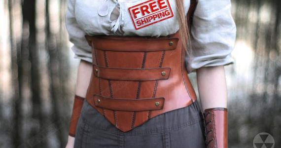 Jesters Underbust Leather Corset With Straps - Medieval Dress -LARP ...
